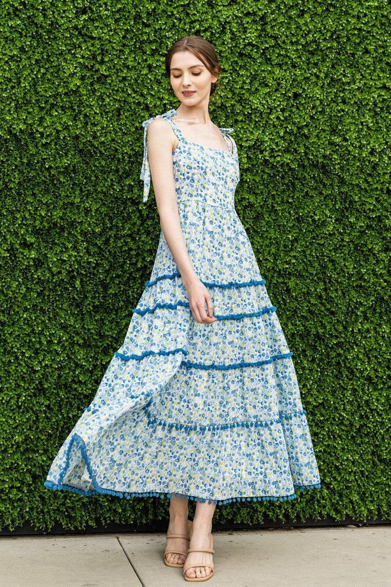 Skye's Floral Print Tiered Midi Dress | Cape Cod Fashionista