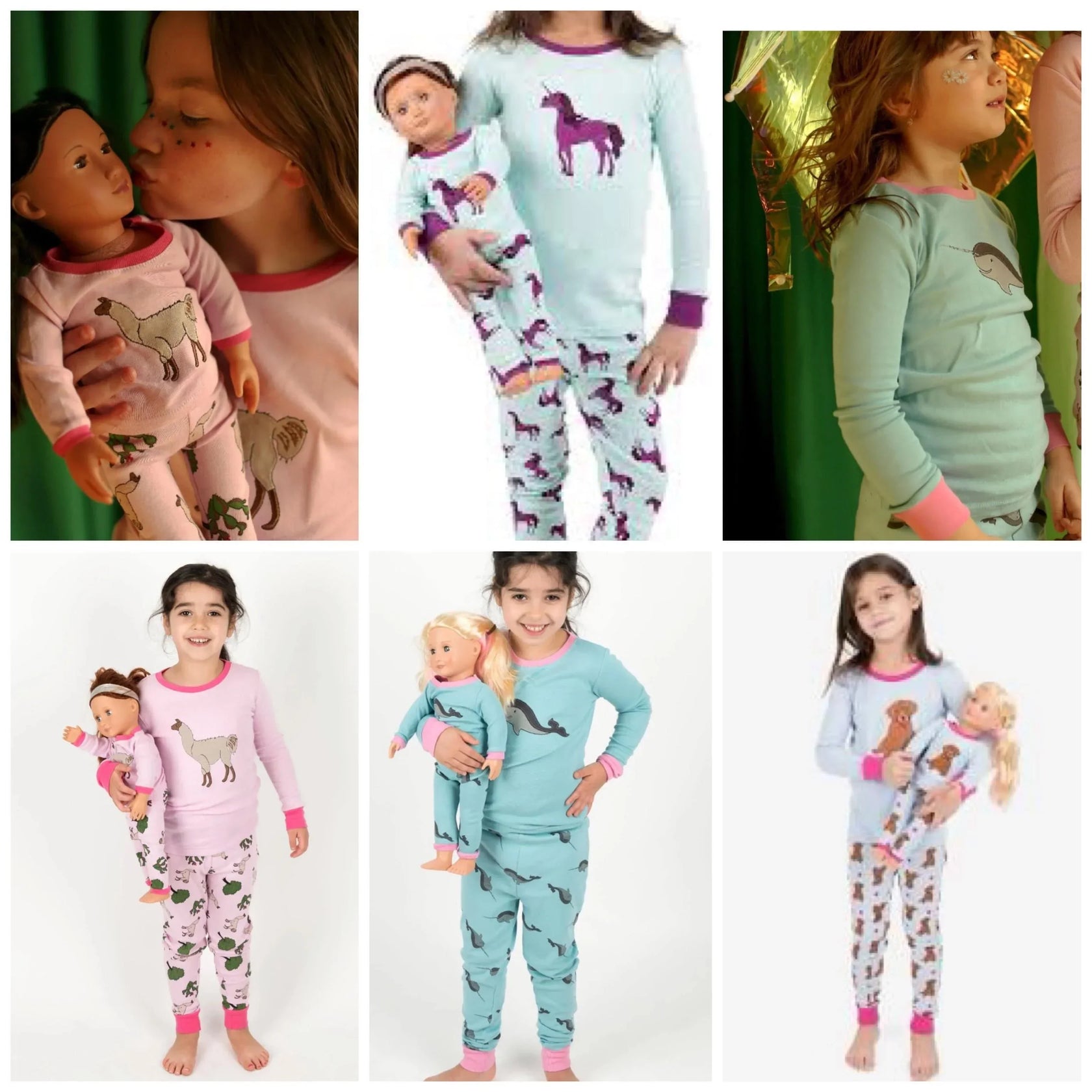 Matching Girl and Doll 4 PC COTTON PAJAMAS fit American Girl and 18 ...